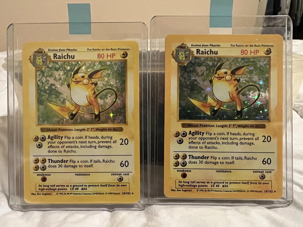 Color variants vs sun bleaching of vintage cards - General - Elite Fourum